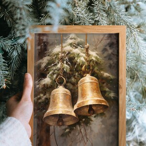 Vintage Christmas Jingle Bells Christmas Print Christmas Brass Bells ...