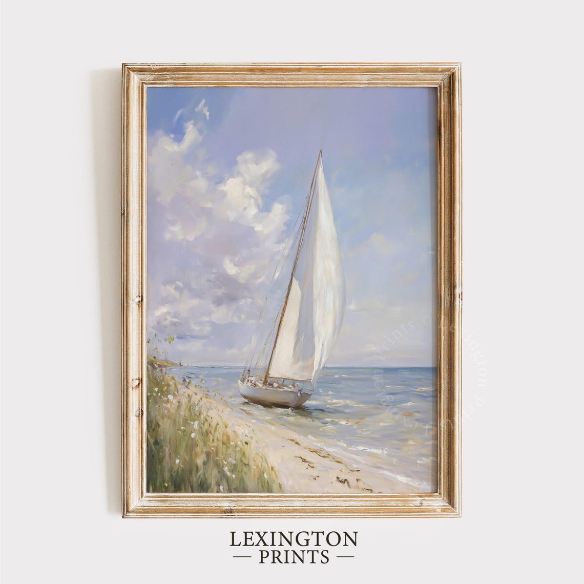 Coastal Sailboat Print, Summer PRINTABLE Wall Art, Beach Print Coastal ...