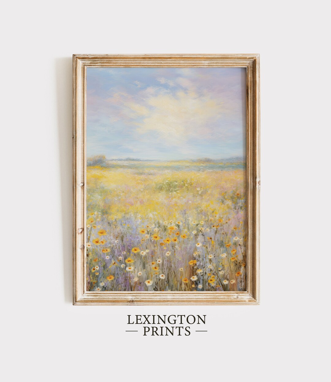 Wildflower Field Landscape Painting Spring Decor Vintage Spring Wall ...