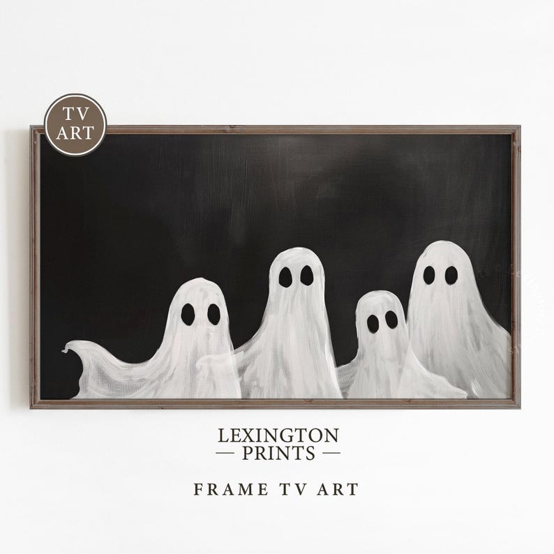 Ghost Family Halloween Frame TV Art, Ghost TV Art Halloween TV Art ...