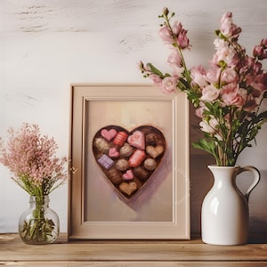 Heart Shaped Chocolate Box Valentines Day Decor Valentines Wall Art ...