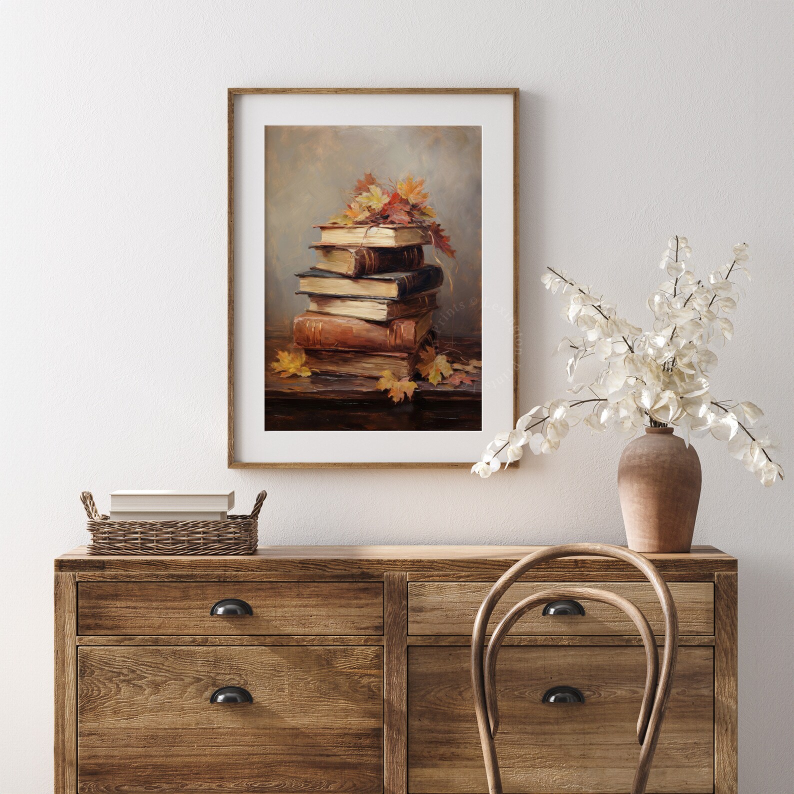 Rustic Fall Decor Wall Art Book Art Still Life Printable Vintage Autumn ...