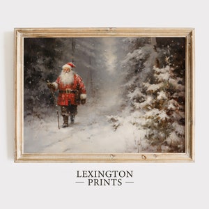 Santa Christmas Santa Christmas Wall Art Santa Vintage Christmas Decor ...