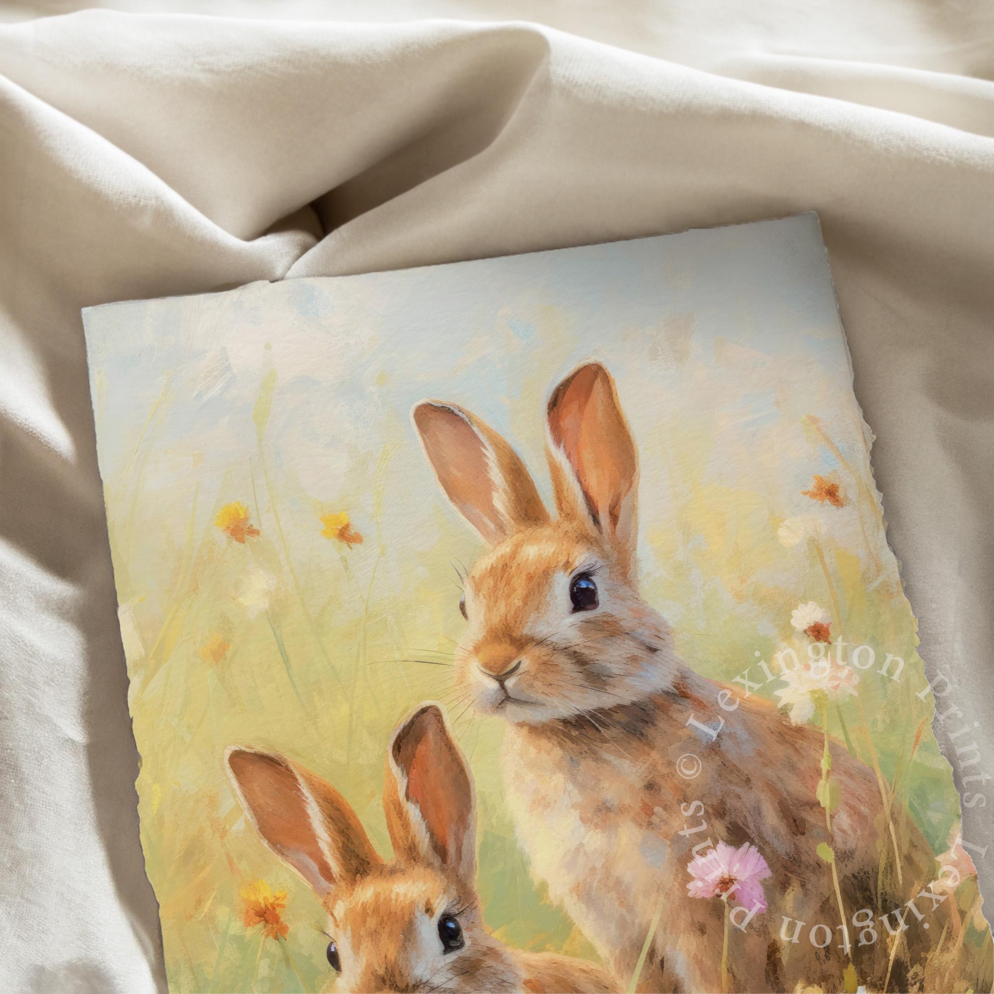 Spring Bunny Rabbits Spring Decor Vintage Spring Printable Farmhouse ...