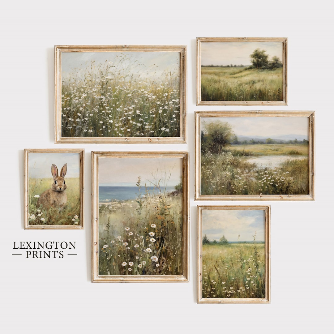 Printable Vintage Wildflower Print Set of 6, Spring Print Farmhouse ...