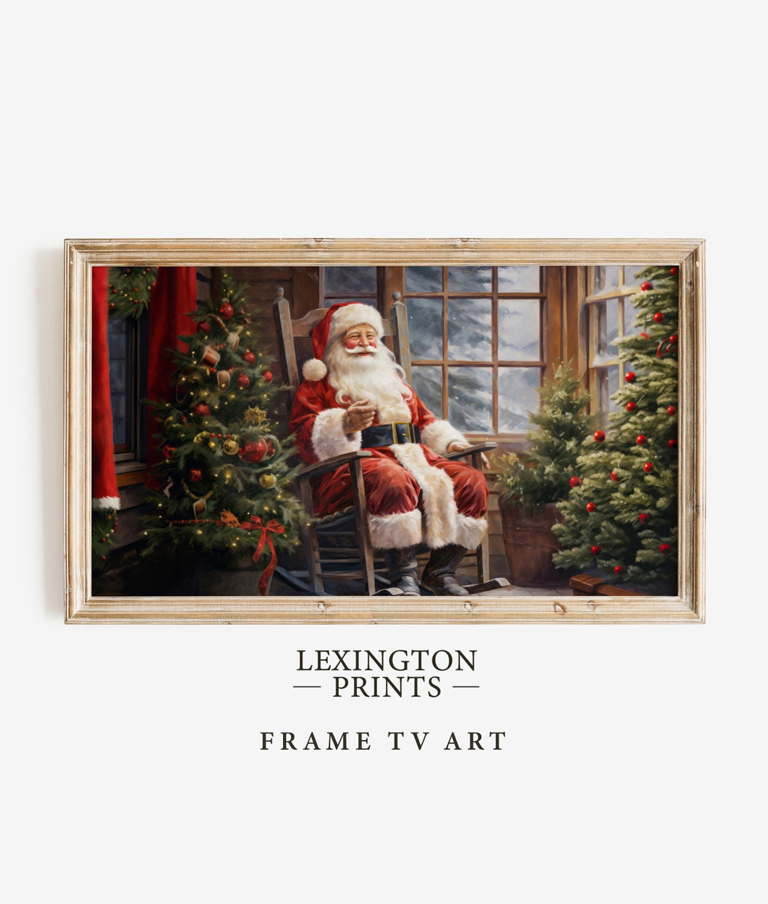 Santa Rocking Chair Christmas Frame TV Art Christmas Santa Christmas ...