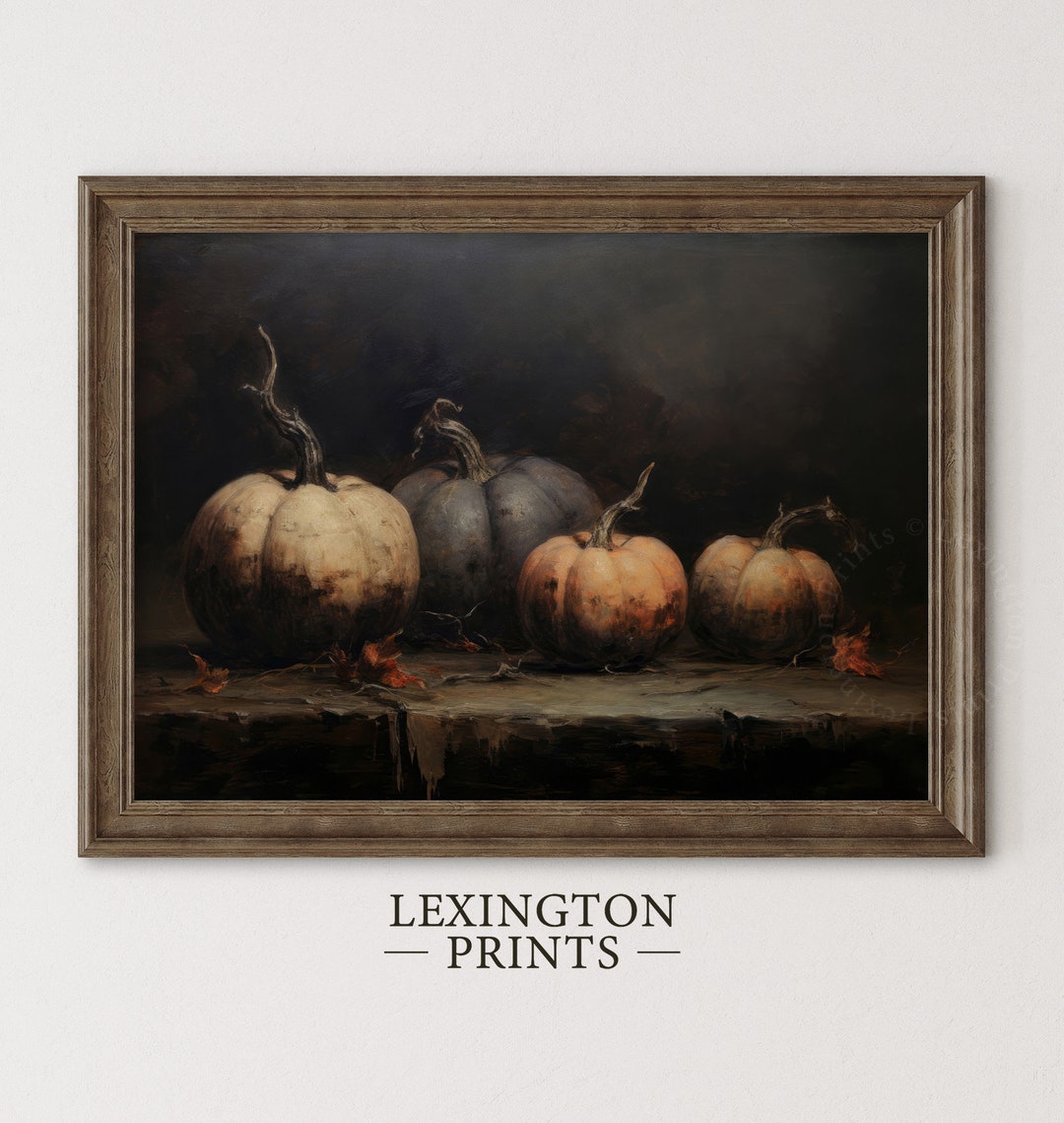 Pumpkin Decor Art Halloween Wall Print Printable Pumpkin Still Life ...