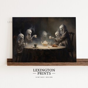 Halloween Wall Art Printable Ghost Tea Party Gothic Art Halloween Decor ...