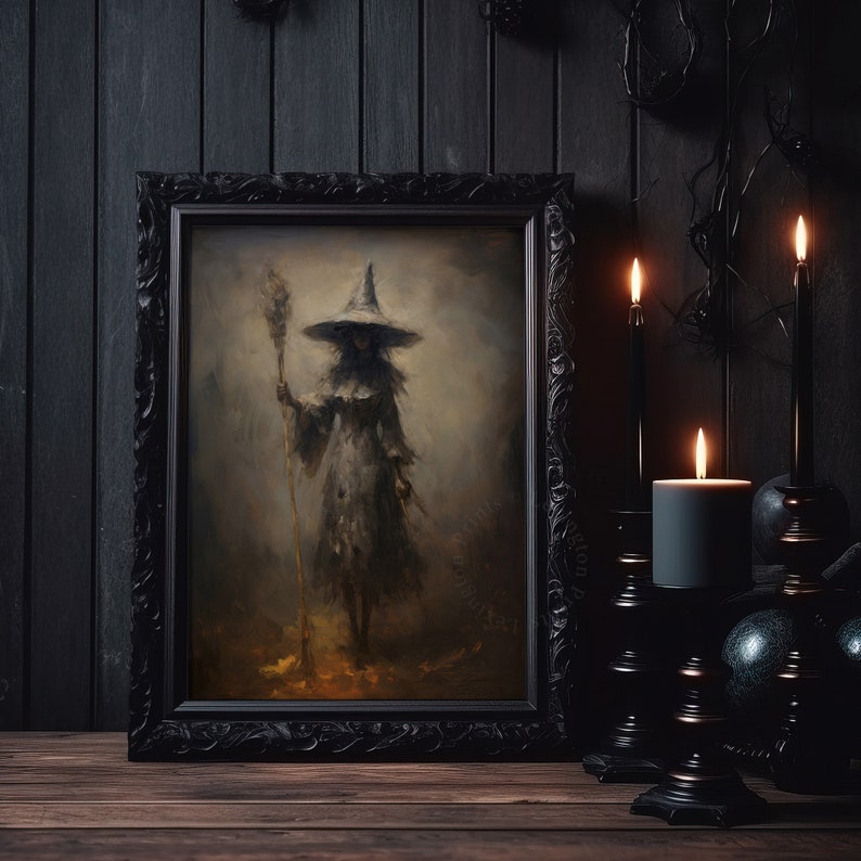 Witch Art Printable Vintage Halloween Art Print Witchy Decor Witchy ...