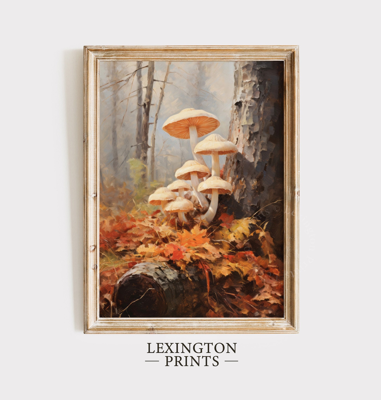 Fall Wall Print Mushroom Art Fall Painting Fall Vintage Fall Decor ...