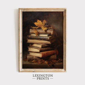 Rustic Fall Decor Wall Art Book Art Still Life Printable Vintage Autumn ...