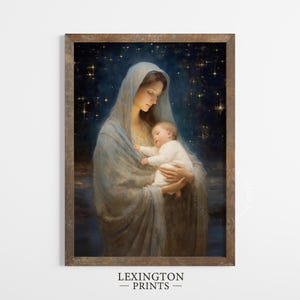 Virgin Mary Christian Wall Art Christian Nativity Christmas Wall Art ...