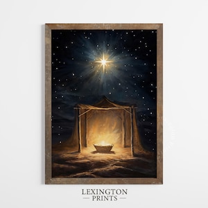 Nativity Star Christian Wall Art Christian Nativity Christmas Wall Art ...