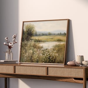 Spring Printable Wildflower Field Landscape Painting, Spring Print ...