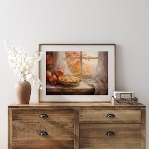 Fall Kitchen Wall Art Thanksgiving Apple Pie Fall Decor Digital Fall ...