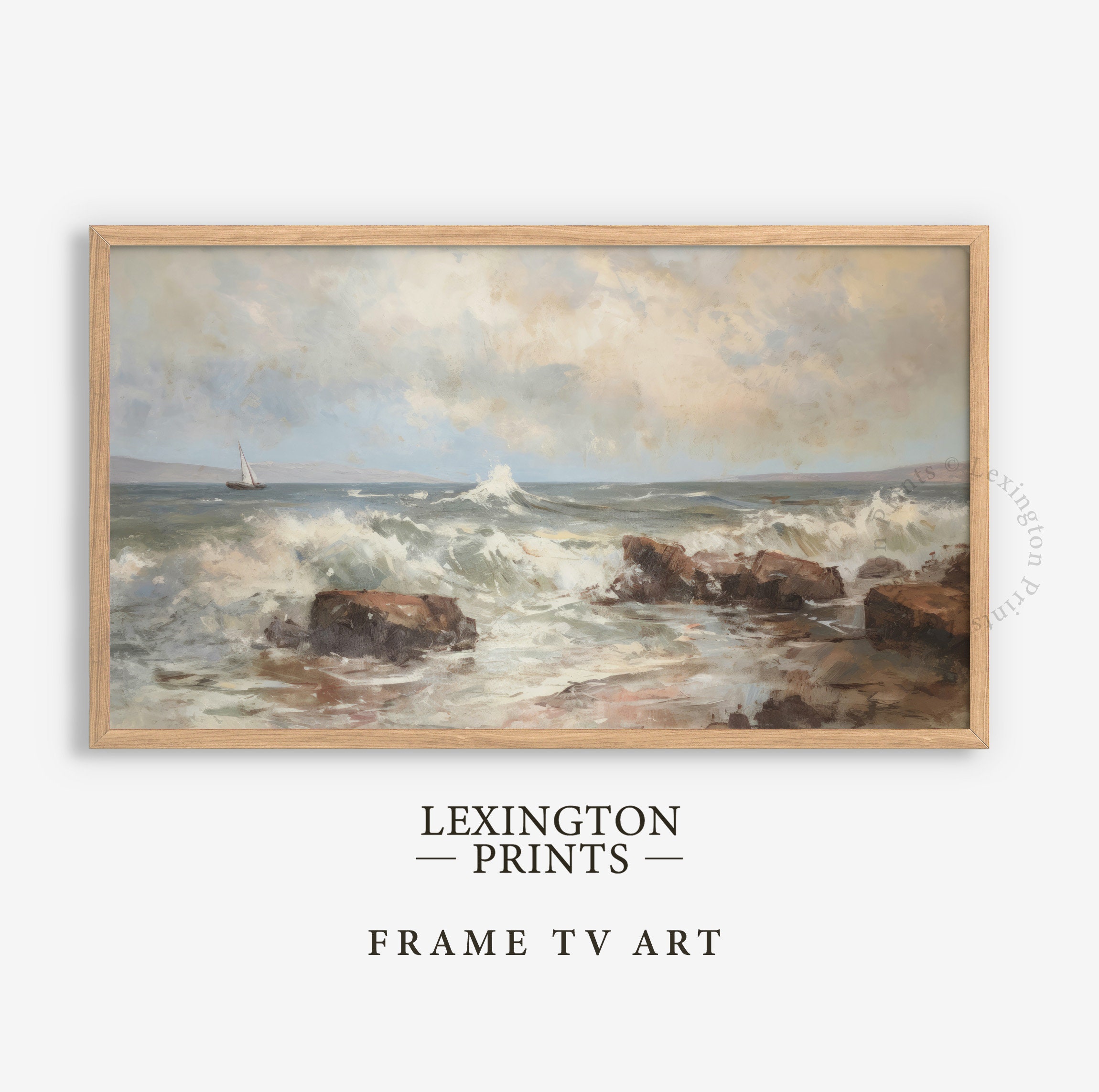 Dark Ocean Waves TV Art Coastal TV Art, Samsung Frame TV Art, Ocean Tv ...