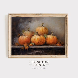 Vintage Halloween Wall Decor Printable Pumpkin Still Life Painting ...