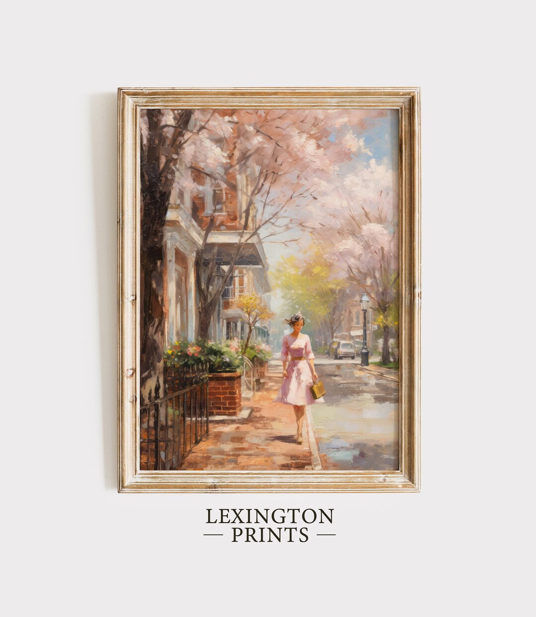 Spring Town City Art Print Spring Decor Vintage Spring Print Farmhouse ...