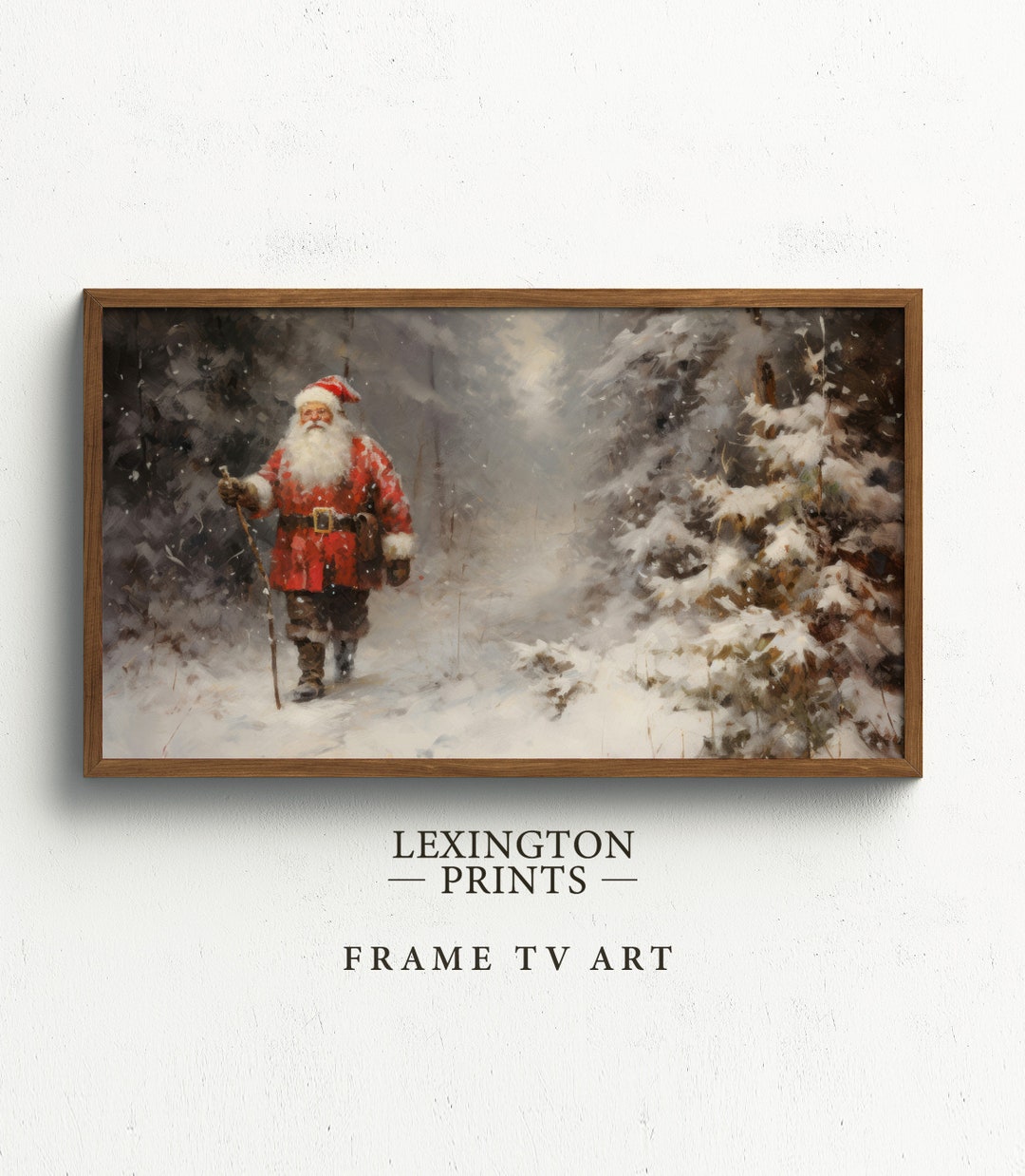Santa Christmas Frame TV Art Christmas Santa Christmas Wall Art Winter ...