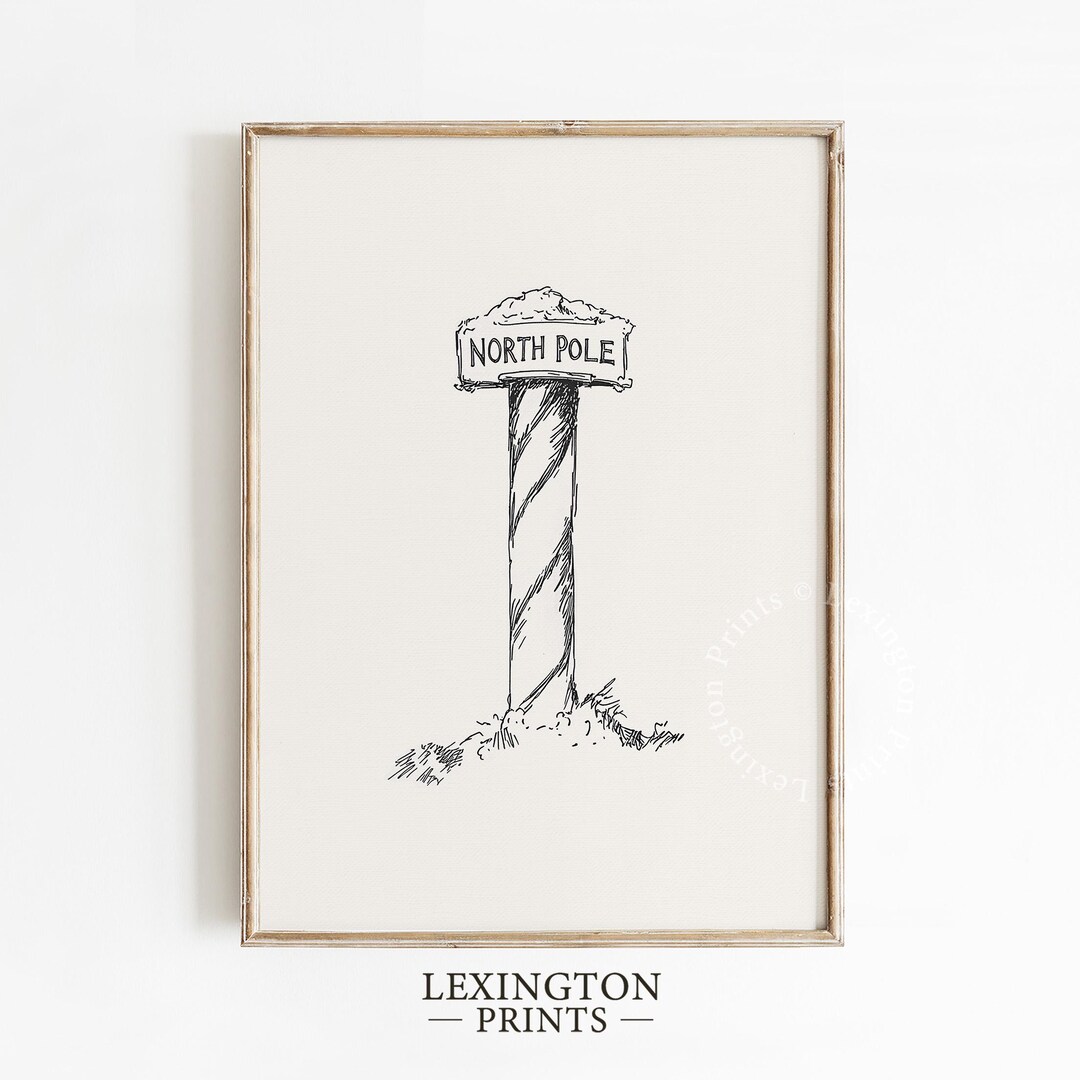 Christmas North Pole Print, Christmas PRINTABLE Wall Art, Trendy ...