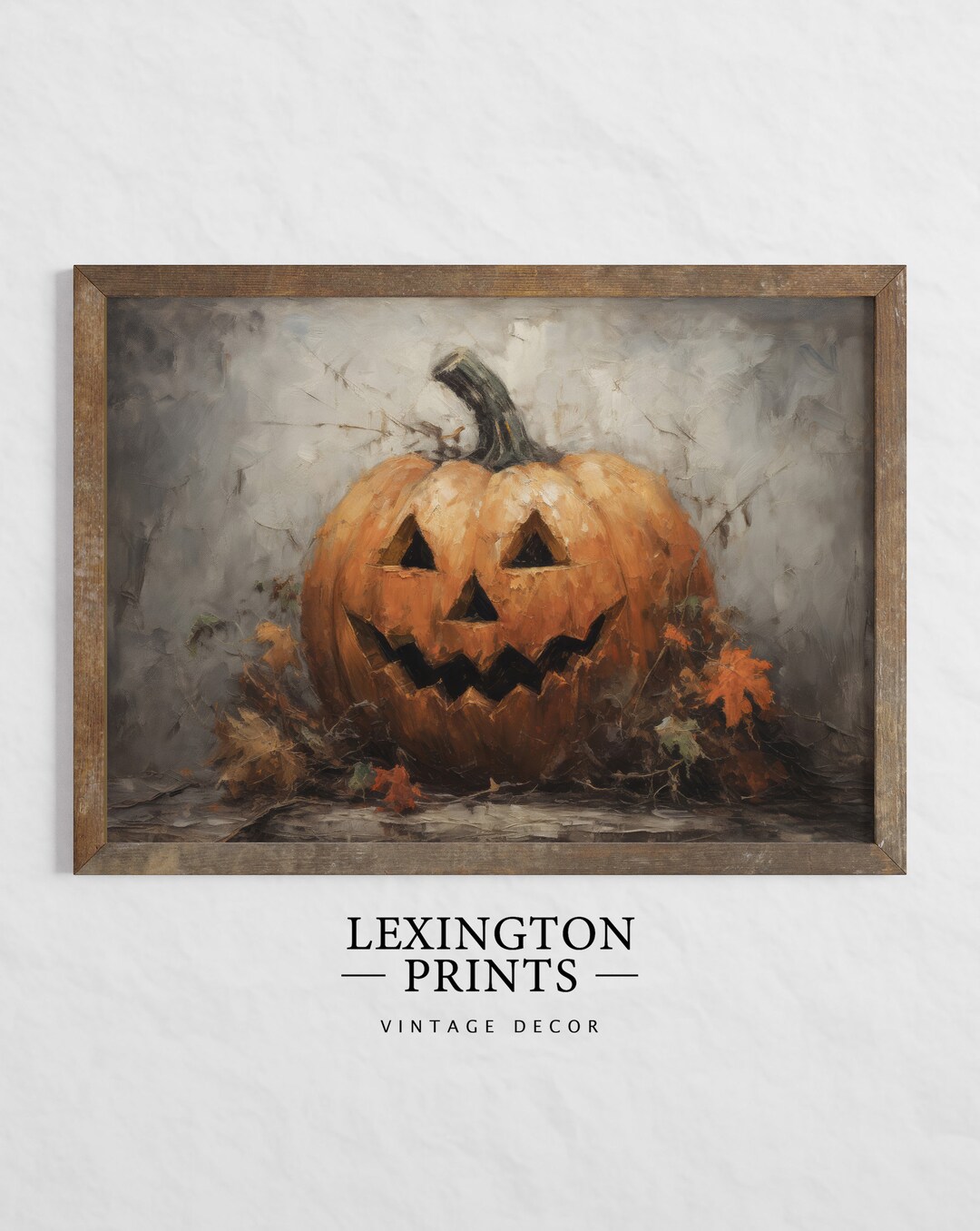 Jack O Lantern Art Halloween Wall Art Printable Pumpkin Decor Painting ...