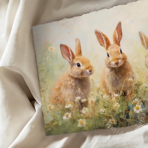Spring Bunny Rabbits Spring Decor Vintage Spring Printable Farmhouse ...