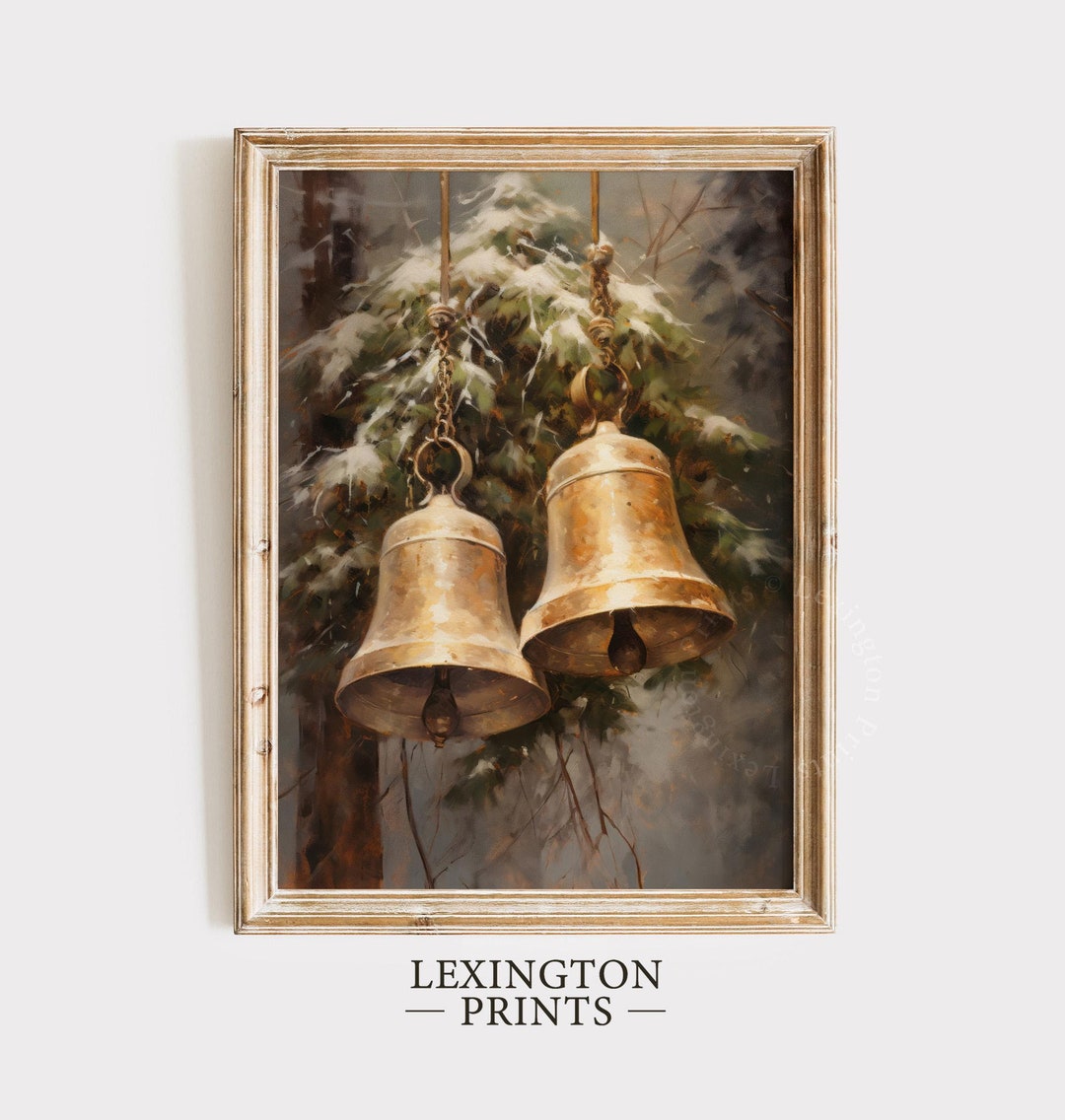 Vintage Christmas Jingle Bells Christmas Print Christmas Brass Bells ...