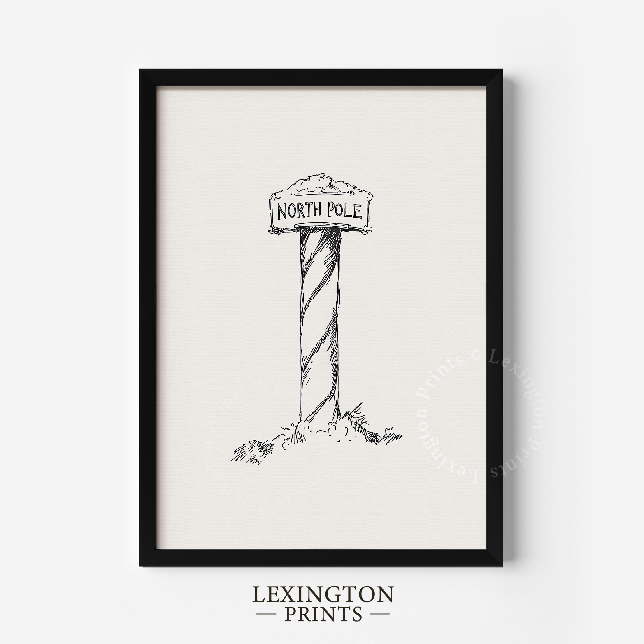 Christmas North Pole Print, Christmas PRINTABLE Wall Art, Trendy ...