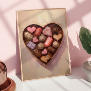 Heart Shaped Chocolate Box Valentines Day Decor Valentines Wall Art ...