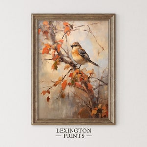 Rustic Fall Wall Decor Printable Fall Bird Art Painting Fall Decor ...