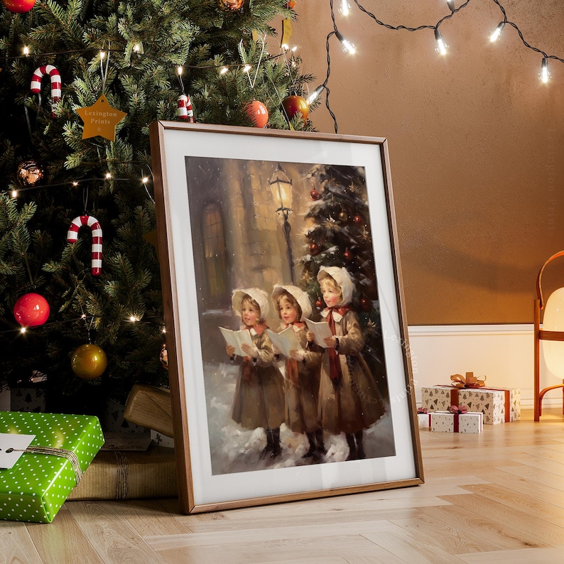 Christmas Carolers Vintage Christmas Wall Art Christmas Decor Holiday ...