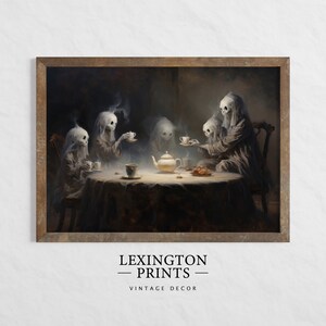 Halloween Wall Art Printable Ghost Tea Party Gothic Art Halloween Decor ...