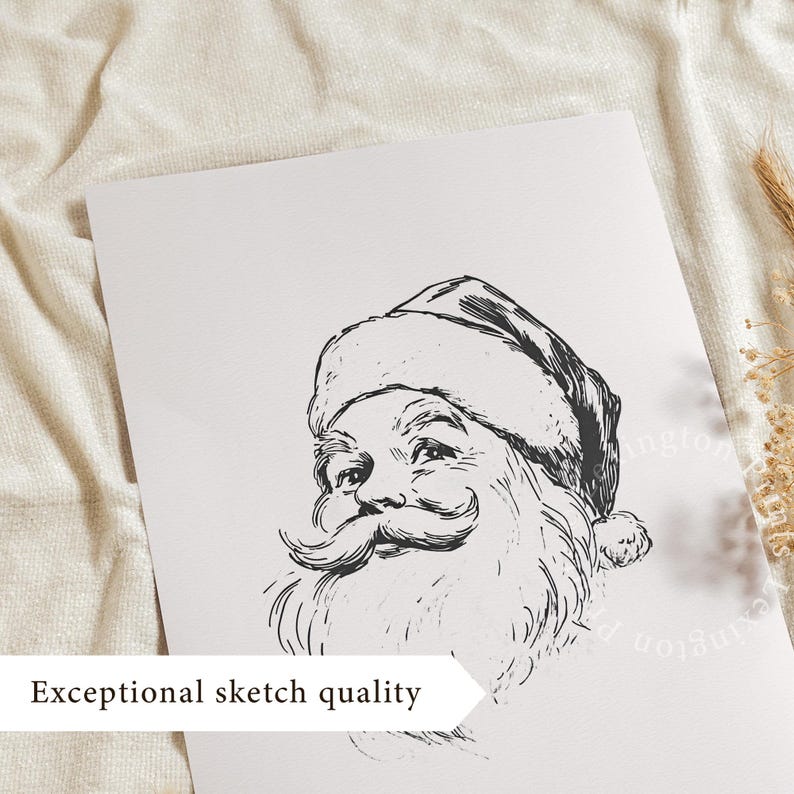 Christmas Sketch Gallery Wall Art Set of 6, Vintage PRINTABLE Christmas ...