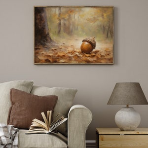 Rustic Fall Wall Art Acorn Fall Painting Fall Acorn Vintage - Etsy