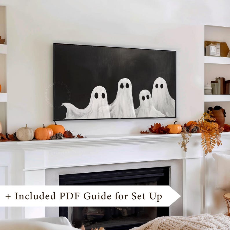 Ghost Family Halloween Frame TV Art, Ghost TV Art Halloween TV Art ...
