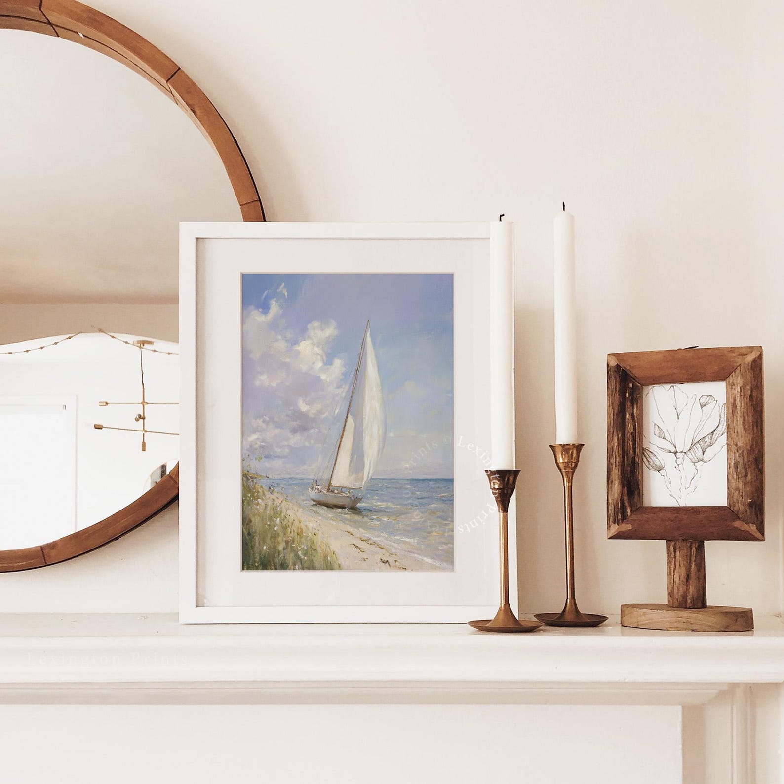 Coastal Sailboat Print, Summer PRINTABLE Wall Art, Beach Print Coastal ...