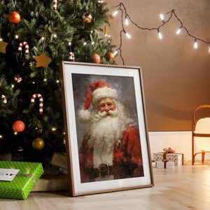 Santa Portrait Vintage Christmas Wall Art Printable Christmas Santa ...