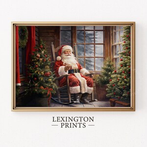 Santa Rocking Chair Christmas Wall Art Santa Christmas Festive Santa ...