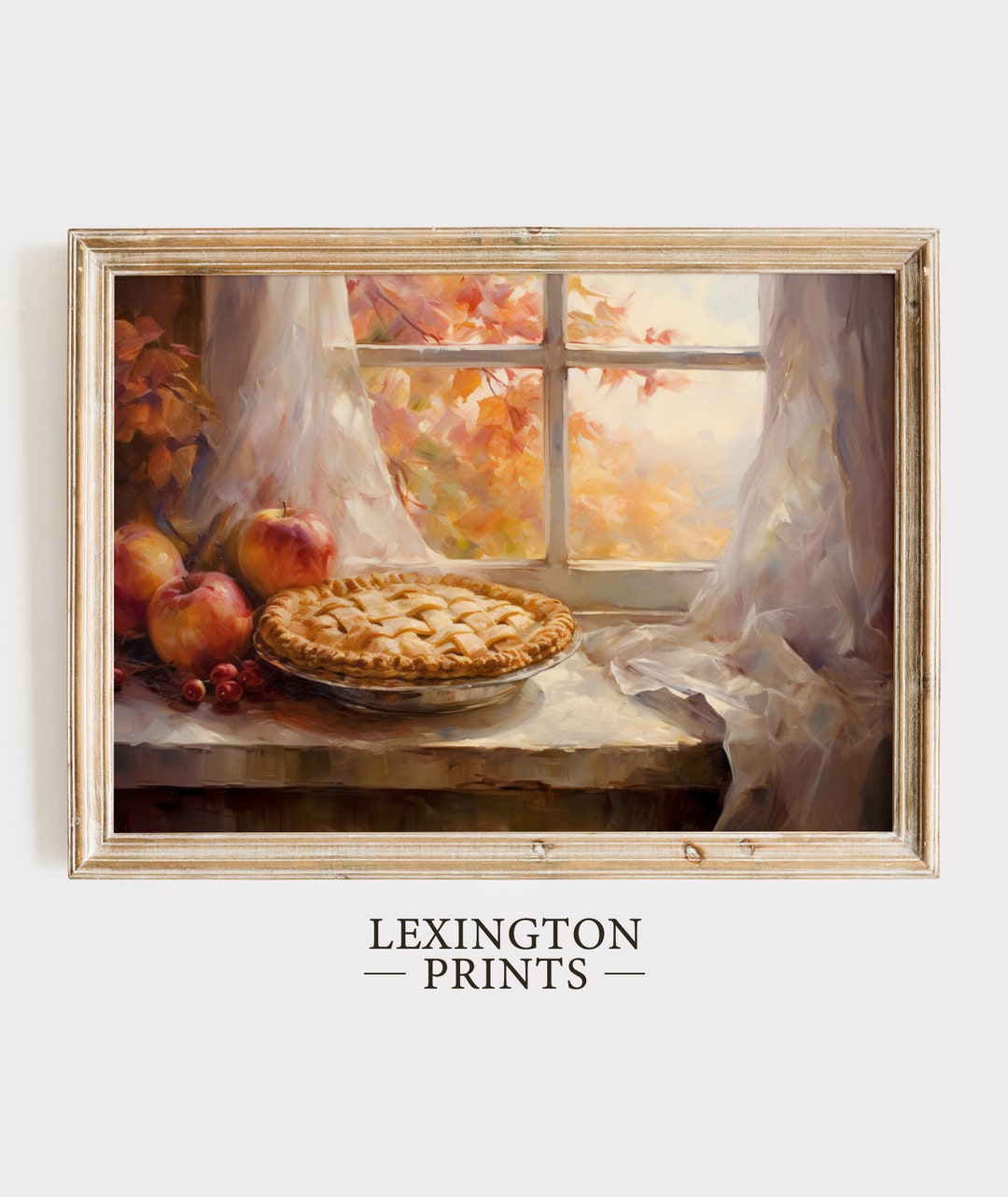 Fall Kitchen Wall Art Thanksgiving Apple Pie Fall Decor Digital Fall ...