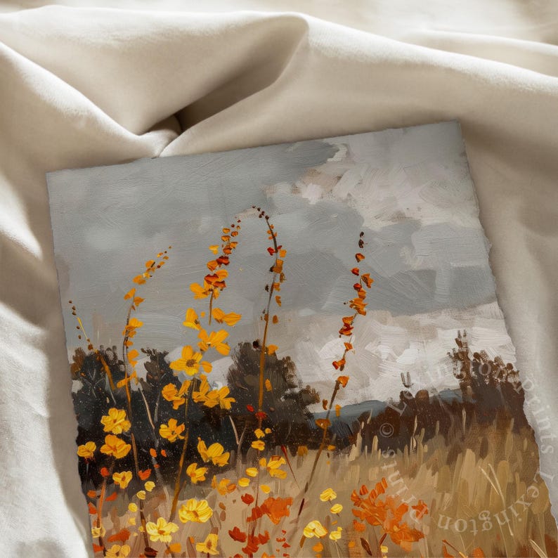 Moody Fall Wildflower Print, Fall PRINTABLE Wall Art, Fall Print Autumn ...