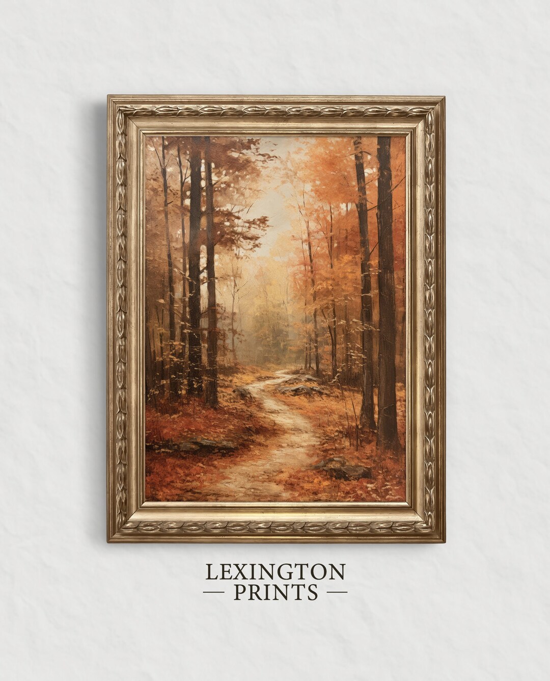 Vintage Autumn Landscape Painting Fall Home Decor Autumn Painting ...