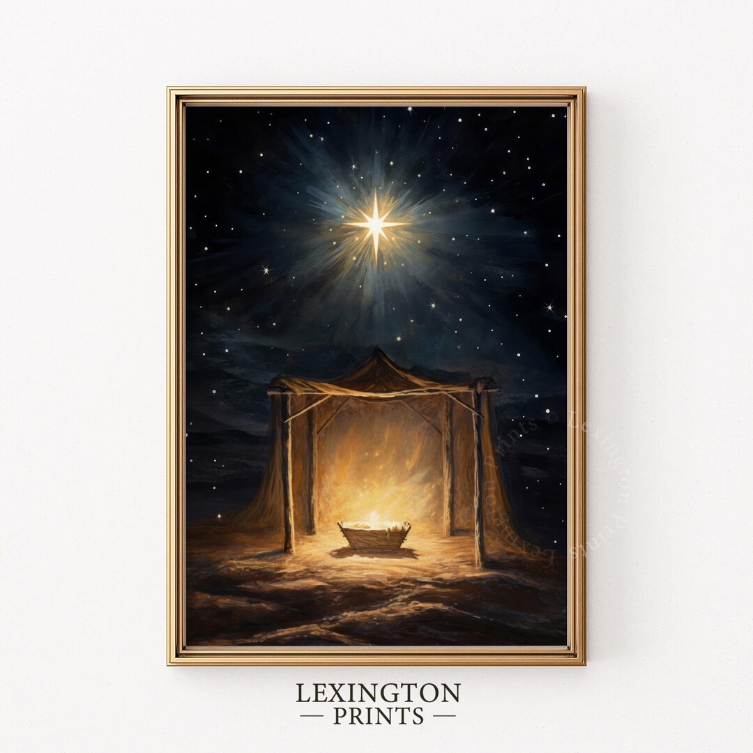 Nativity Star Christian Wall Art Christian Nativity Christmas Wall Art ...