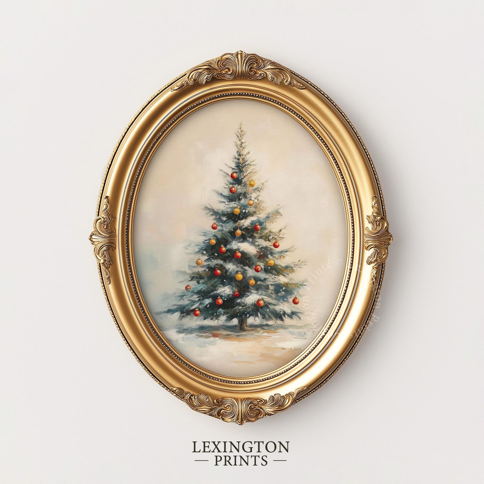 Beige Christmas Tree Print, Christmas Printable Wall Art, Neutral ...