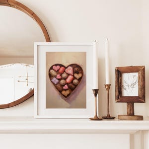 Heart Shaped Chocolate Box Valentines Day Decor Valentines Wall Art ...