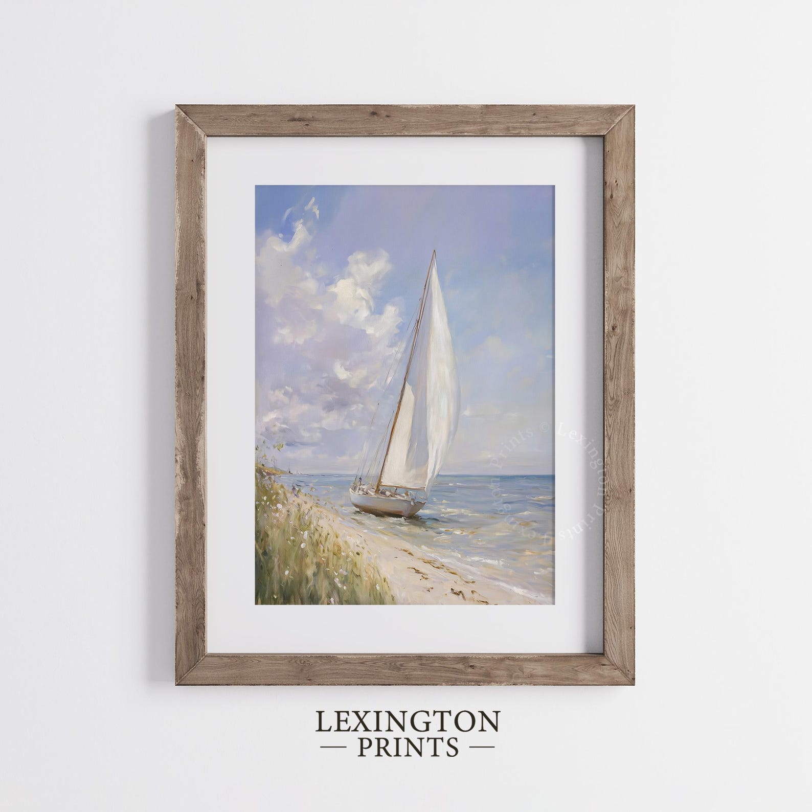 Coastal Sailboat Print, Summer PRINTABLE Wall Art, Beach Print Coastal ...