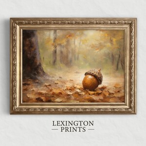 Rustic Fall Wall Art Acorn Fall Painting Fall Acorn Vintage - Etsy