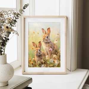 Spring Bunny Rabbits Spring Decor Vintage Spring Printable Farmhouse ...