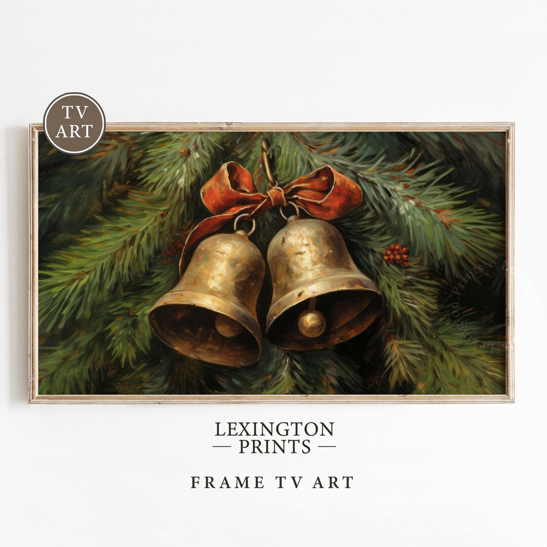 Christmas Jingle Bells Christmas Frame TV Art Christmas Wall Art Winter ...