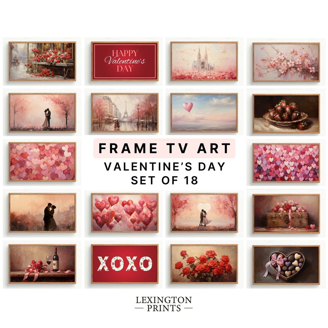 Valentines Day Samsung Frame TV Art Valentines Bundle Set of 18 Frame ...