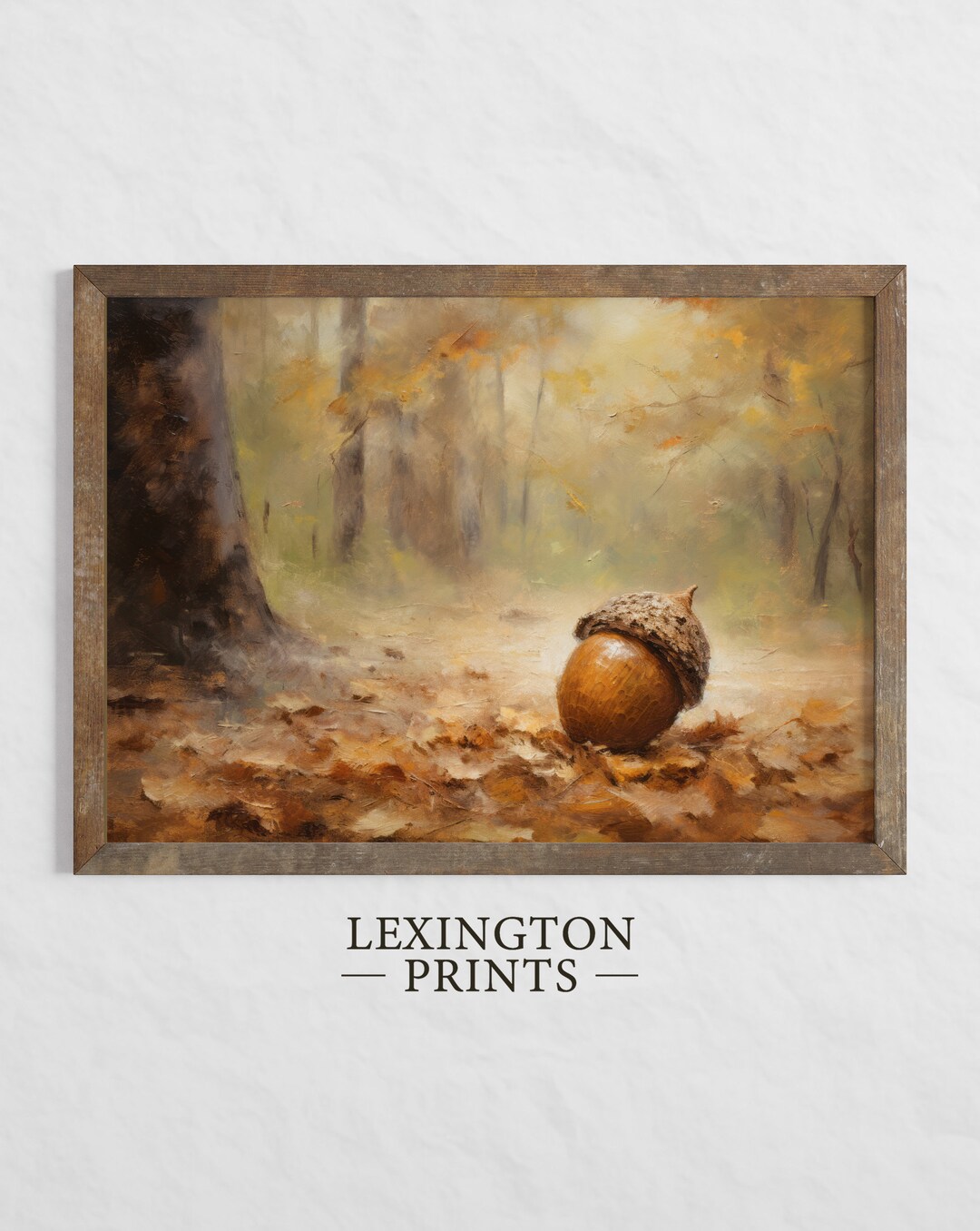 Rustic Fall Wall Art Acorn Fall Painting Fall Acorn Vintage - Etsy